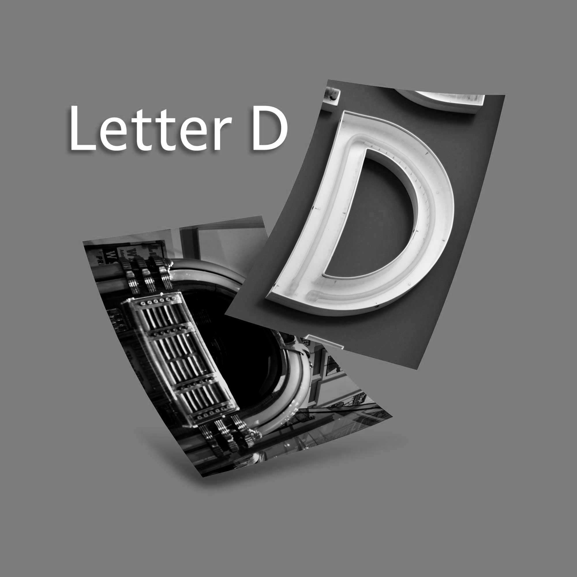 Black and White Letter D – LetterArt.com
