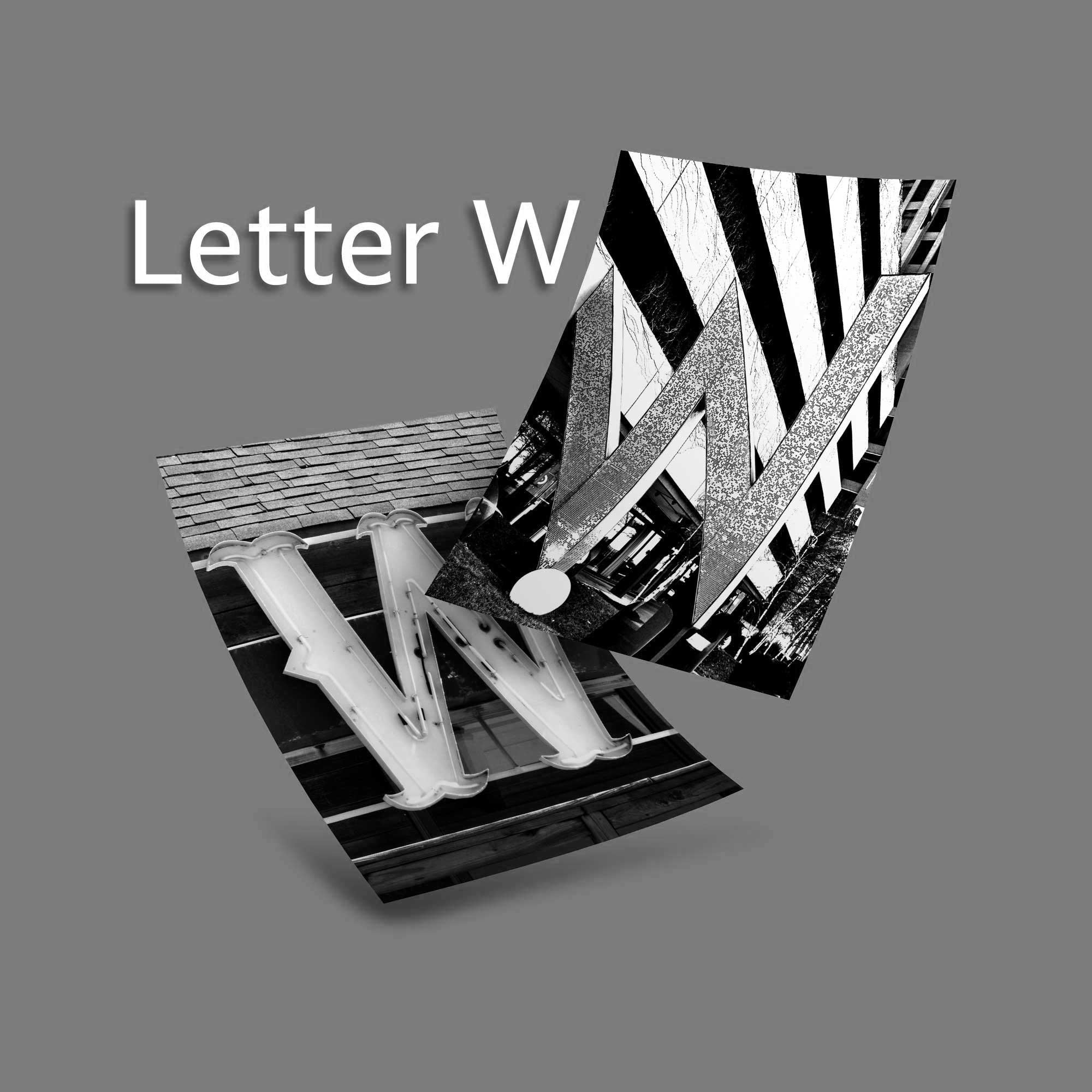 Black and White Letter W – LetterArt.com