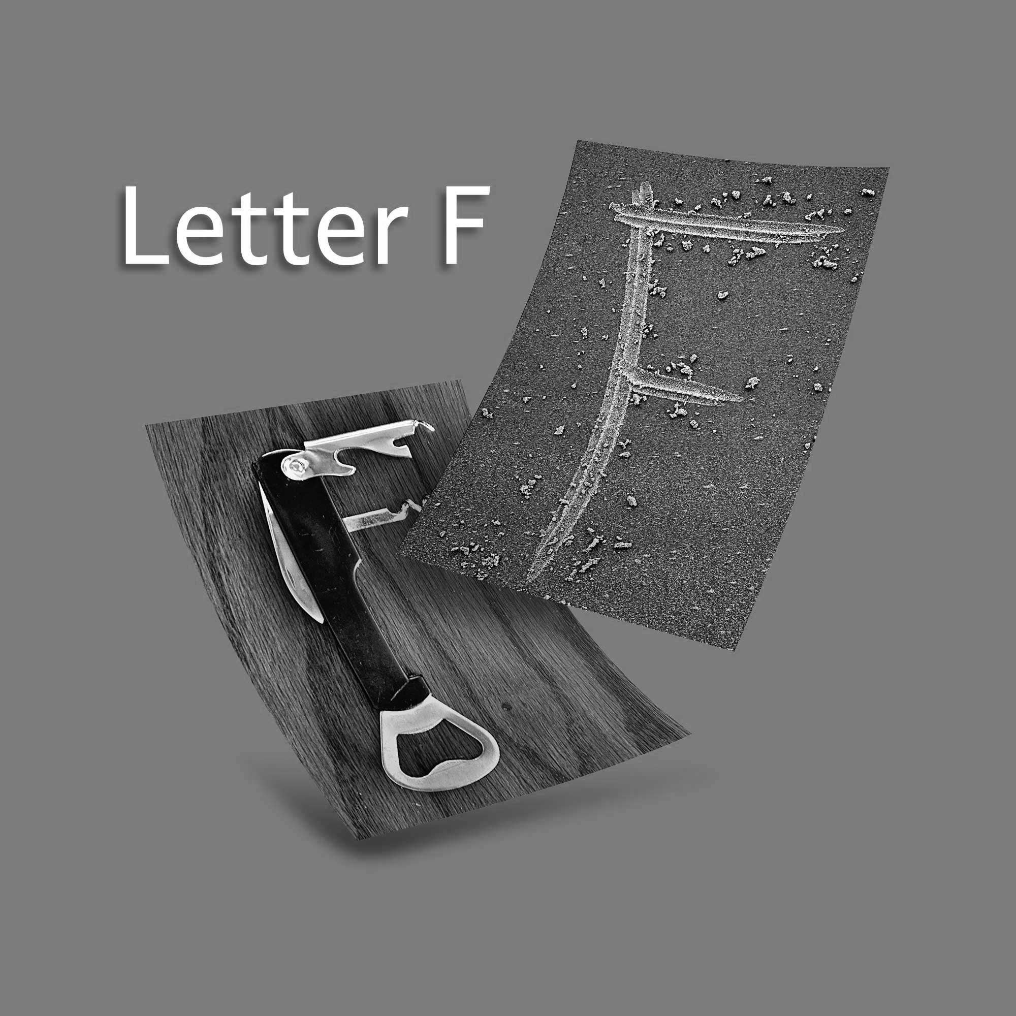 Black and White Letter F – LetterArt.com