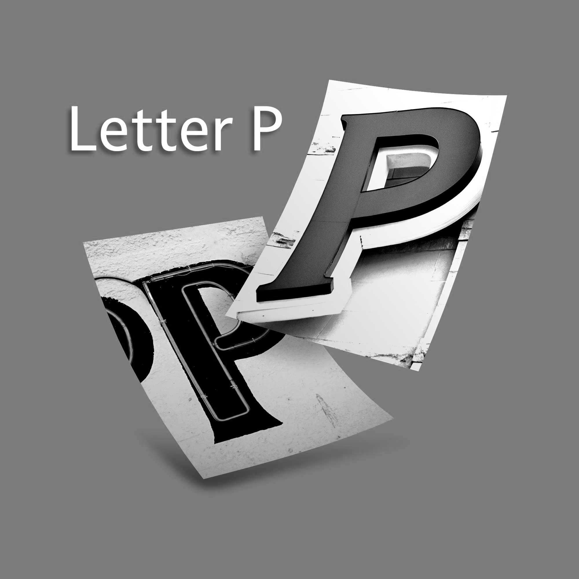 Black and White Letter P – LetterArt.com