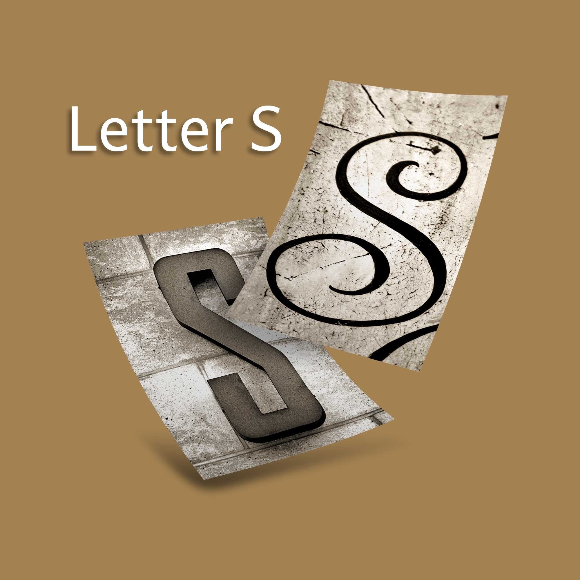 Sepia Letter S – LetterArt.com