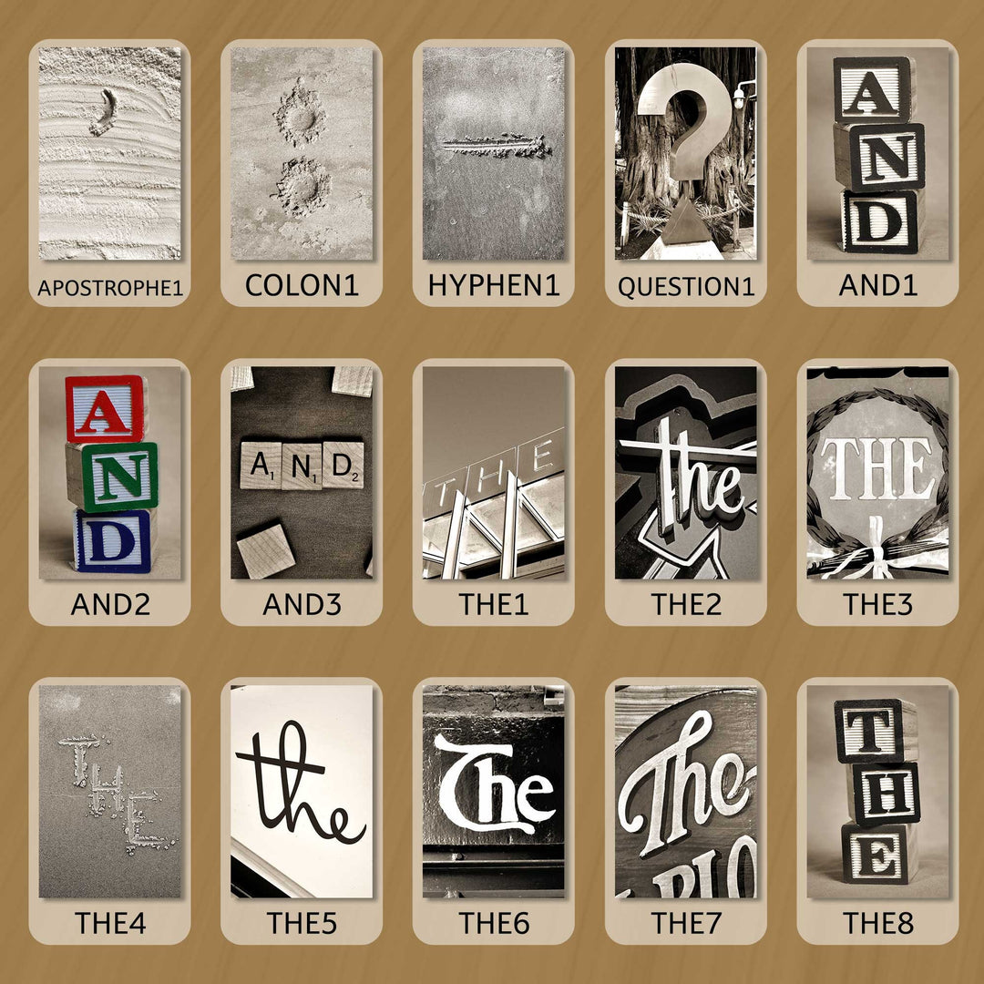 Sepia Symbols – LetterArt.com